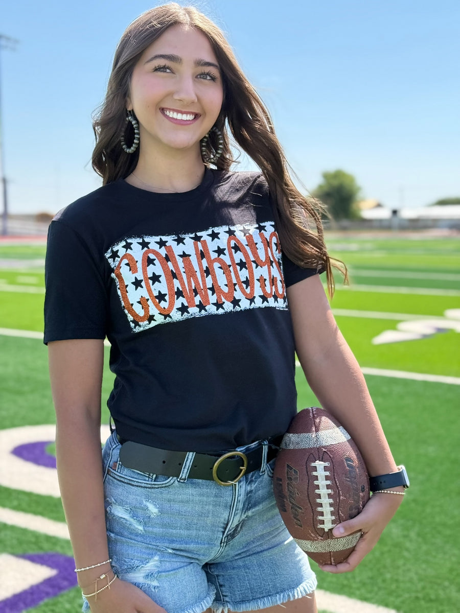 Glitter Mascots with Stars Tee – Texas True Threads