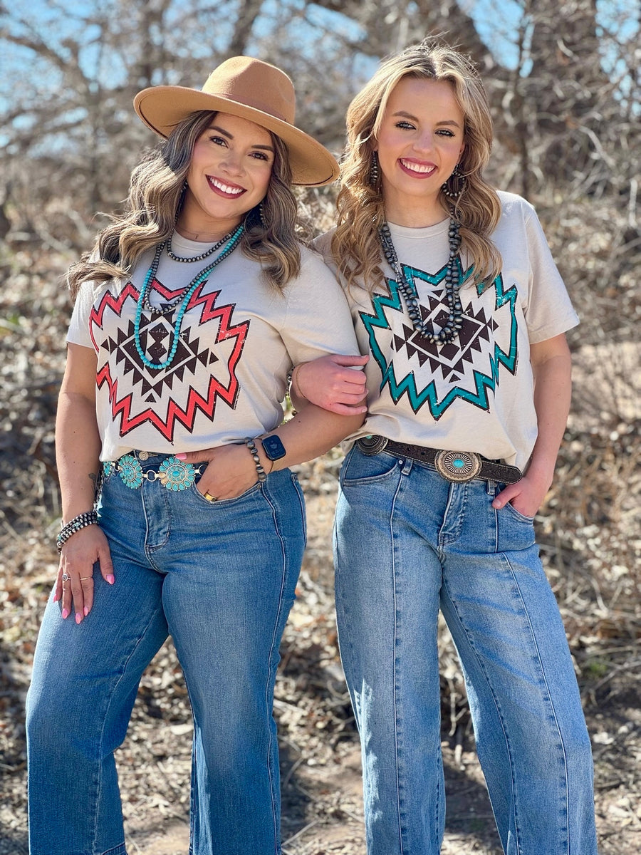 Ashtyn Aztec with Turquoise & Brown Ink – Texas True Threads