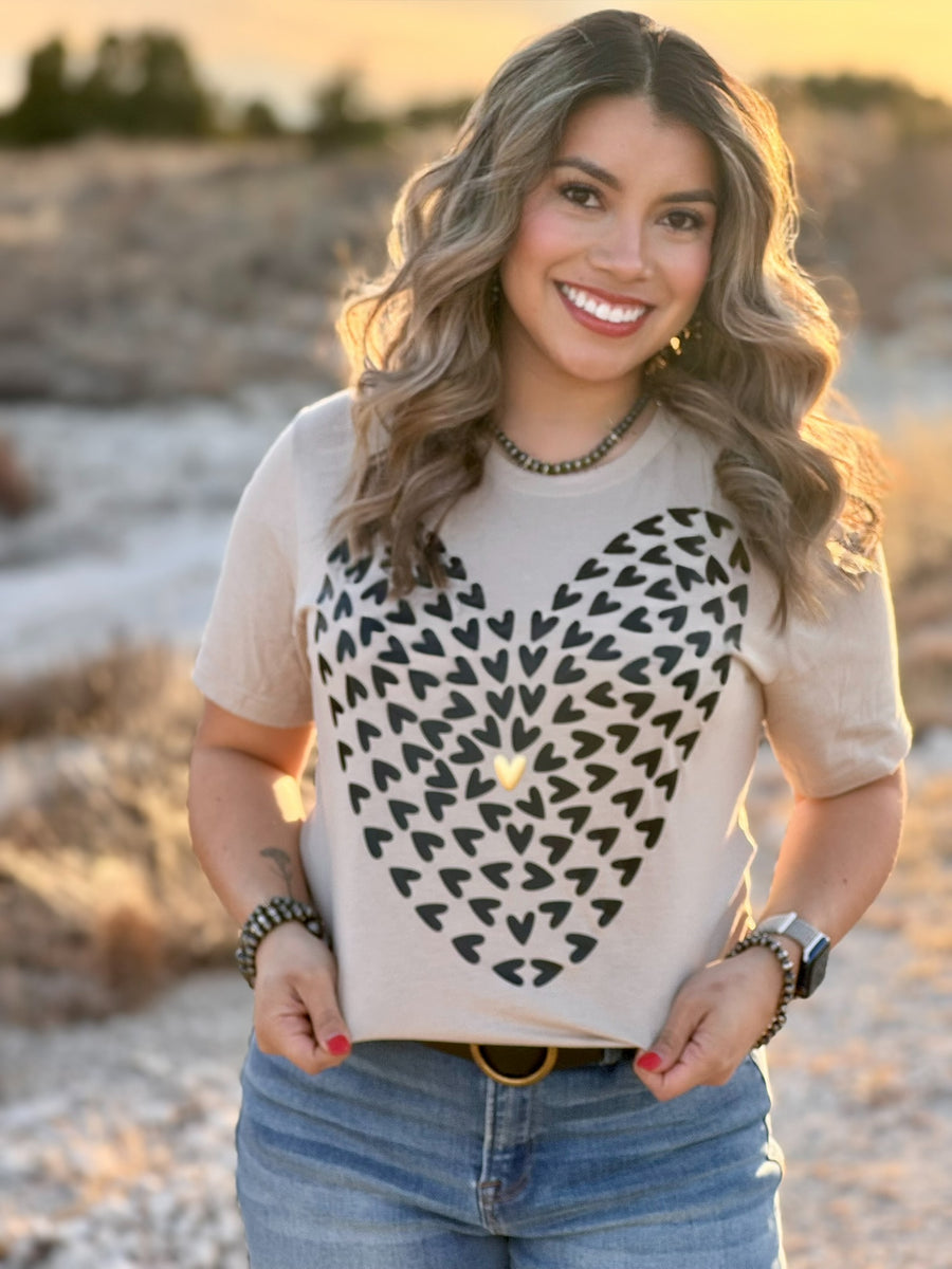 Tiny Hearts with Gold Puff Tee & Sweatshirt – Texas True Threads