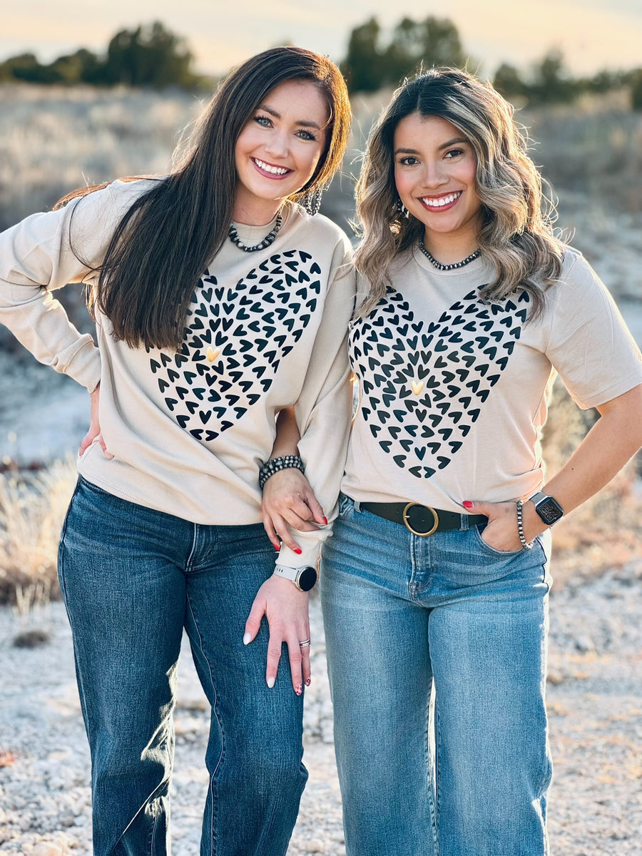 Tiny Hearts with Gold Puff Tee & Sweatshirt – Texas True Threads